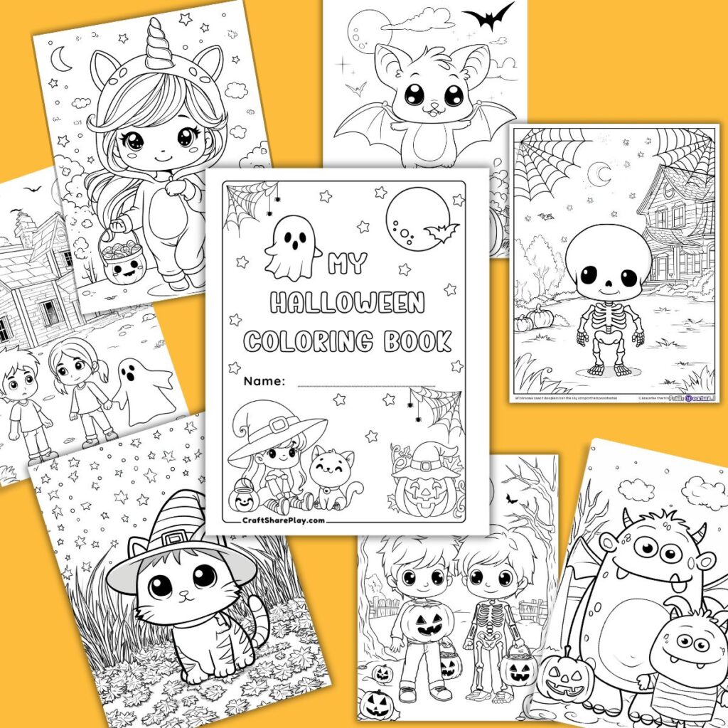 Free Cute Halloween Coloring Pages to Print - Craft · Share · Play