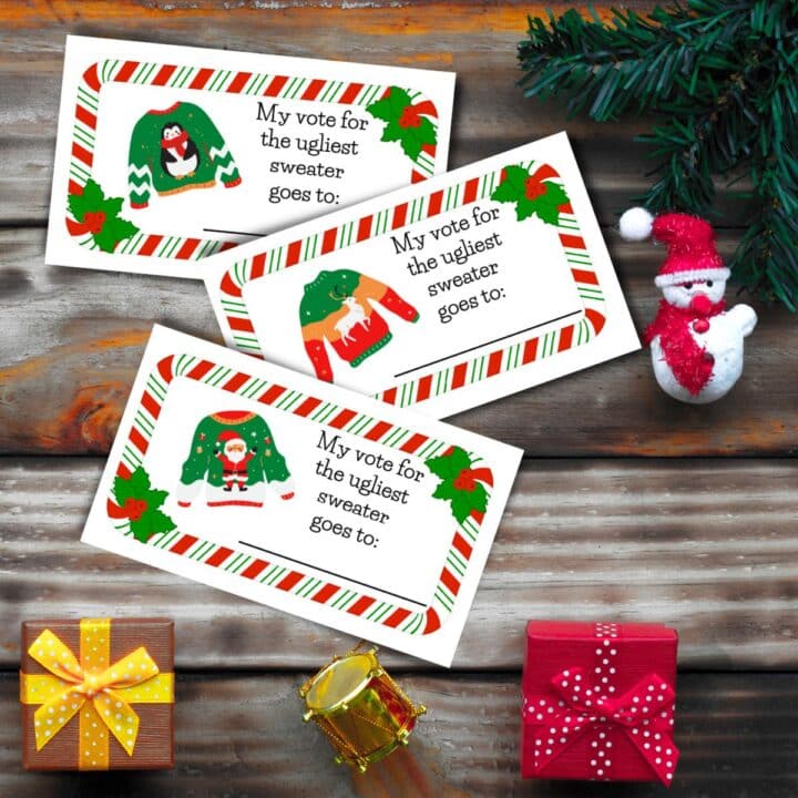 Free Ugly Christmas Sweater Voting Ballots (printable pdf) - Craft ...